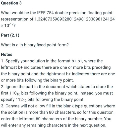 Solved What Would Be The Ieee 754 Double Precision Floating