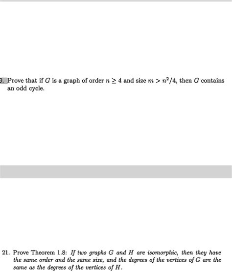 Prove That If G Is A Graph Of Order N And Size M N Then G Contains An Odd Cycle