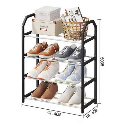 Hus ชั้นวางรองเท้า 4 ชั้น สีดำ Thaipick