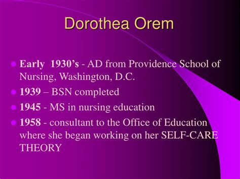 Ppt Dorothea Orem Powerpoint Presentation Free Download Id1233077