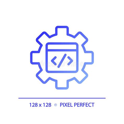 Stem In Coding In Pixel Perfect Gradient Linear Vector Icon Stock
