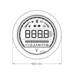 Veratron Vl Digital Tachometer Schwarzer 85mm Runder Rahmen