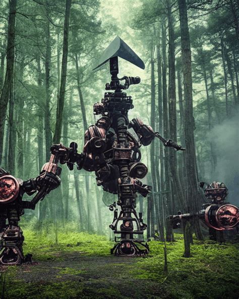 Steam Powered Robots Lost In The Woods Starryai R Starryai