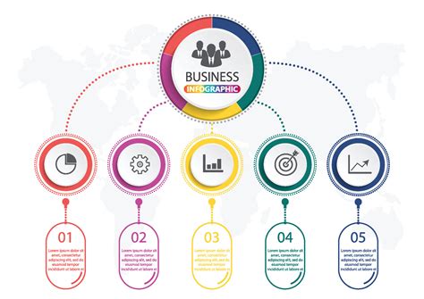 Abstract D Infographic Template With A Five Steps For Success Business Circle Template With