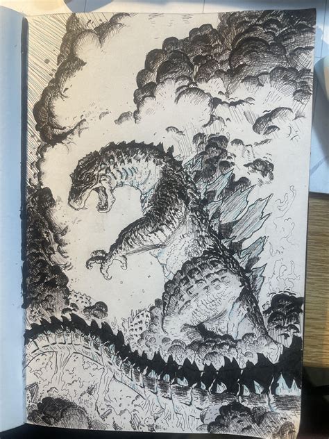 Godzilla Sketch I Did From Arthur Adams R Godzilla