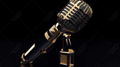 3d 렌더링 검정색 배경에 멋진 황금 마이크 황금 마이크 배경 3d 배경 3d 렌더링 배경 이미지 Hd 황금 마이크 3d 3d 렌더링 배경 사진 무료 다운로드