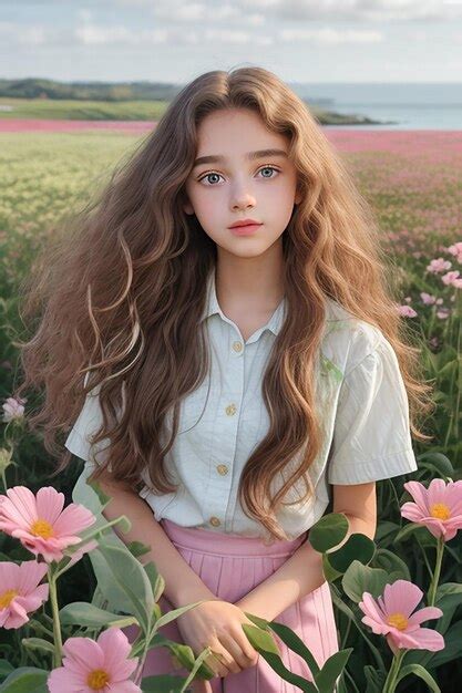 Premium Photo A Natural Flower Girl Photo Ai Generated