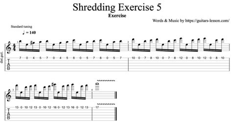 5 Guitar Shredding Exercises With Tabs