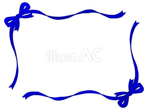 リボン青 フレームイラスト No 23735283｜無料イラスト・フリー素材なら「イラストac」