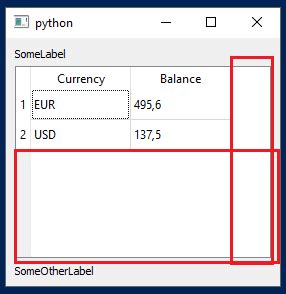 Qt QTableView Getting The Correct Size With Layouts Stack Overflow