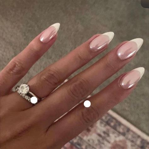 Custom Pearl French Tips For Tamanna Xs Medium Almond In 2024 Oval Nails Gel Nails