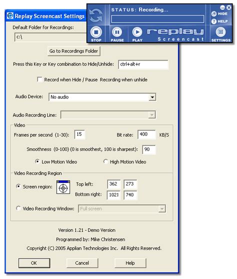 replay screencast screenshot and download at