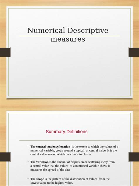 3 Numerical Descriptive Measures Pdf Standard Deviation Median