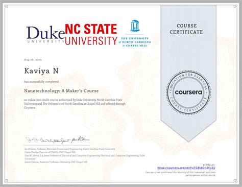 Nanotechnology Coursera Dukeuniversity Kaviya N