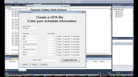 PVHS GPA Calculator Visual Basic YouTube
