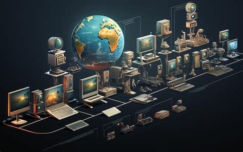 Premium Ai Image From Past To Present Reflections On Tech Evolution
