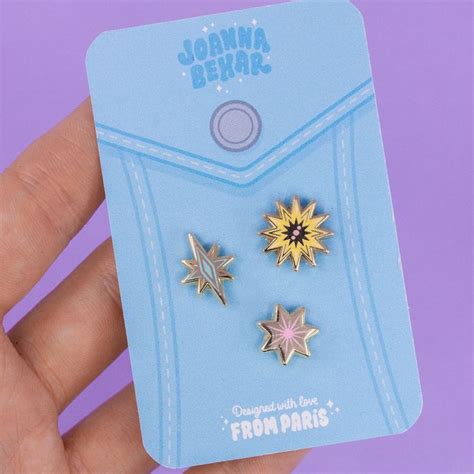 Celestial Stars Variant Mini Pin Set Cute Kawai Stars Sparkle Pins Mini