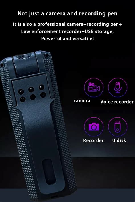 PUSOKEI Kamera Pen Meeting Notes Back Clip Anti Shake Camera P PK Black