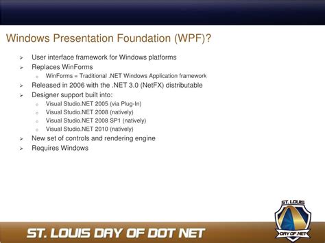Ppt Jumpstart To Wpf With Kevin Grossnicklaus A Guide To Windows Presentation Foundation