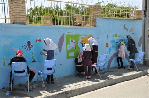 گزارش تصویری نقاشی روی دیوار اعضای کانون پرورش فکری کودکان و نوجوانان اردبیل کانون