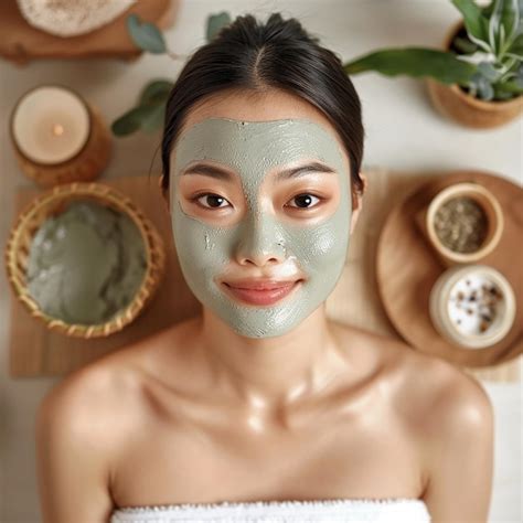 3d rendered photos of a beautiful woman with diy mask on her face spa