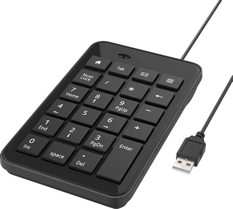 MoKo Numeric Keypad Portable Ultra Slim Mini USB Full Size Keys Keyboard For Laptop Desktop