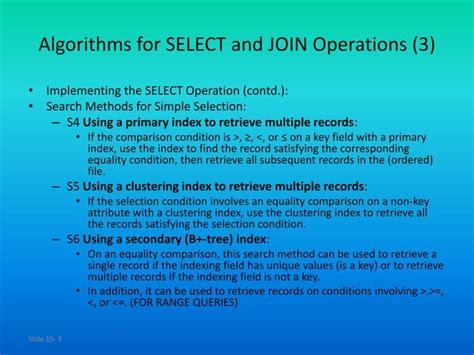 adbms 38 algorithms for select and join operations pptx