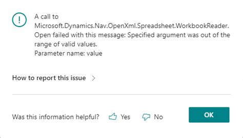 excel import container error —
