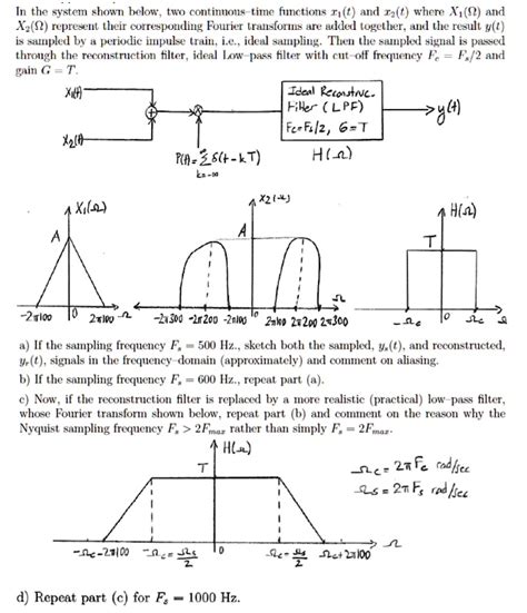 Solved In The System Shown Below Two Continuous Time Functions X1t