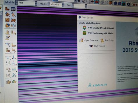 Abaqus Problem Just Installed It And The Viewer Has These Purple Horizontal Lines I Cant See