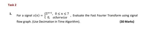 Solved Task 2 1 For A Signal X N Evaluate The Fast Fourier
