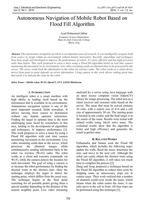Pdf Autonomous Navigation Of Mobile Robot Based On Flood Fill Algorithm
