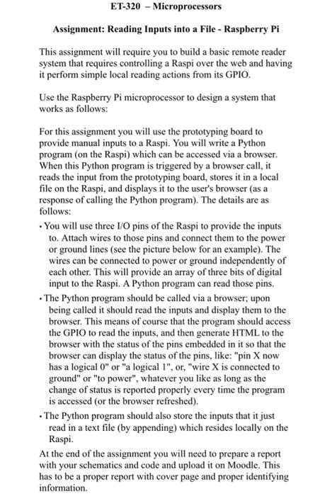 Et 320 Microprocessors Assignment Reading Inputs