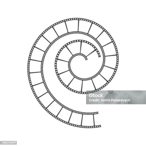 필름 릴 나선형 시네마틱 롤 그래픽 영화 필름 스트립 디자인 벡터 나선형 패턴입니다 고풍스런에 대한 스톡 벡터 아트 및 기타 이미지 고풍스런 나선형 단일 이미지