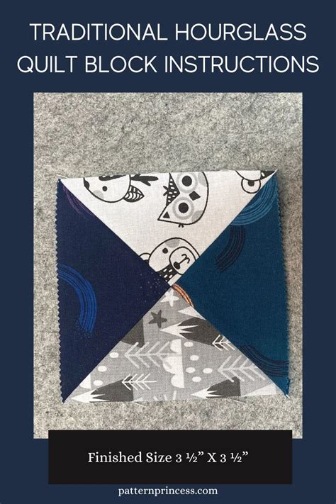 4 At A Time Easy Hourglass Quilt Block Tutorial Pattern Princess