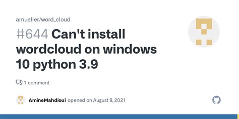 Can T Install Wordcloud On Windows Python Issue Amueller Word Cloud GitHub