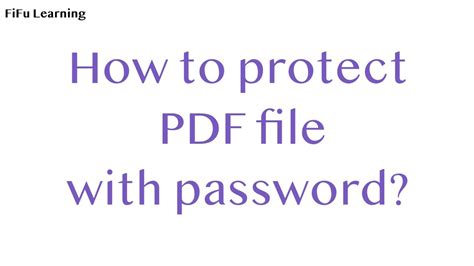 how to password protect pdf file add password lock to pdf youtube