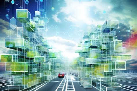 Premium Vector Digital Data Flow On Road In Concept Of Cyber Global Communication And Coding