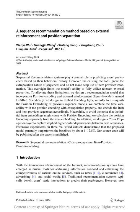 a sequence recommendation method based on external reinforcement and
