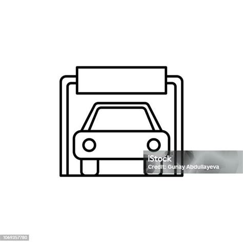 세차 기호 아이콘입니다 탐색 표시 아이콘의 요소입니다 웹사이트 디자인 및 개발 응용 프로그램 개발에 대 한 얇은 라인 아이콘 프리미엄 아이콘 개념에 대한 스톡 벡터 아트 및