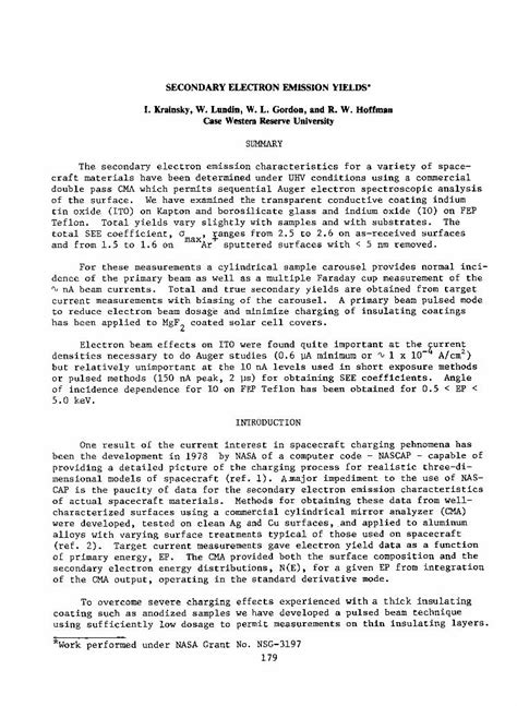 Pdf Secondary Electron Emission Yields Dokumentips