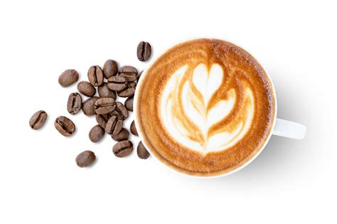 흰색 머그잔에 카푸치노 커피와 흰색 바탕에 분리된 볶은 커피 원두 커피 마실 것에 대한 스톡 사진 및 기타 이미지 커피 마실 것 흰색 배경 카페 Istock