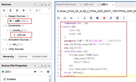 Smart Zynq（spandsl 版 工程八 补充 纯fpga程序 固化至qspi Flash 你好，fpga