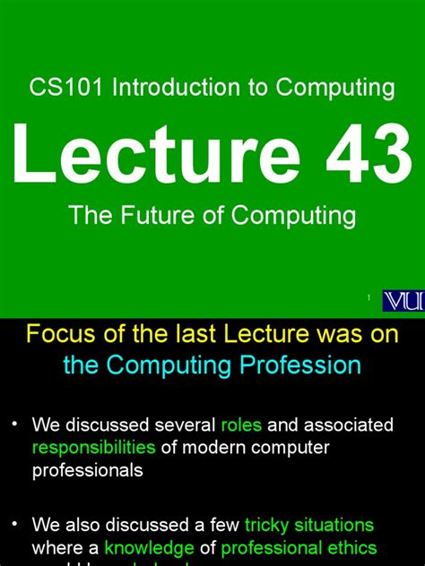 cs101 introduction to computing the future of computing pdf