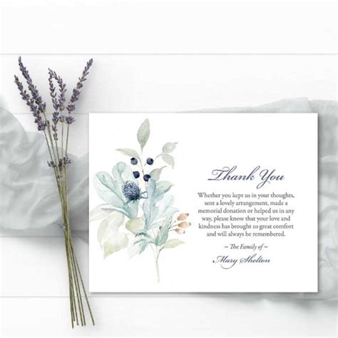 Sympathy Condolence Thank You Notes Personalized Message