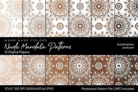 Nude Mandala Digital Papers