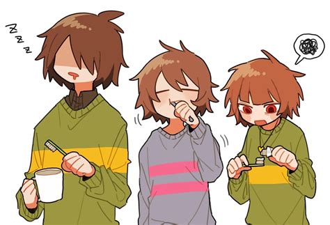 Frisk Chara And Kris Undertale And More Drawn By Tadeno Danbooru