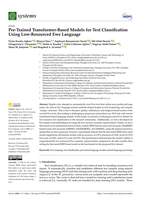 Pdf Pre Trained Transformer Based Models For Text Classification