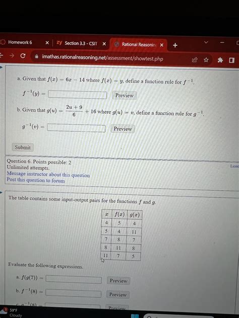 Solved A Given That Fx6 X 14 Where Fxy Define A Function Rule