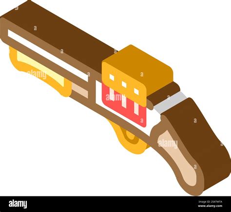 Shotgun Weapon Isometric Icon Vector Shotgun Weapon Sign Isolated